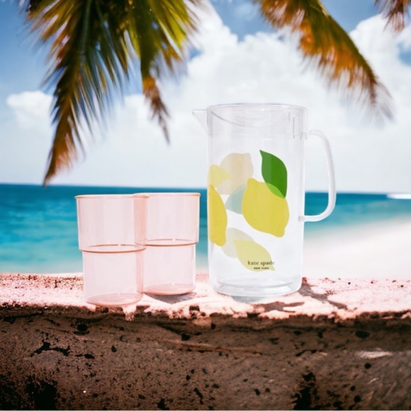 kate spade | Dining | Kate Spade Plastic Pitcher And Glass Set | Poshmark
